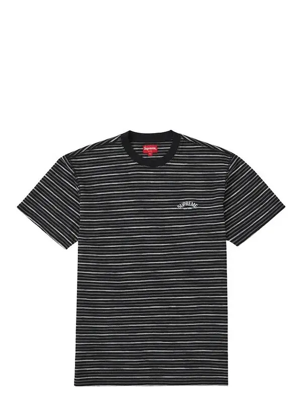 Supreme Stripe Thermal Short Sleeve Top - Black