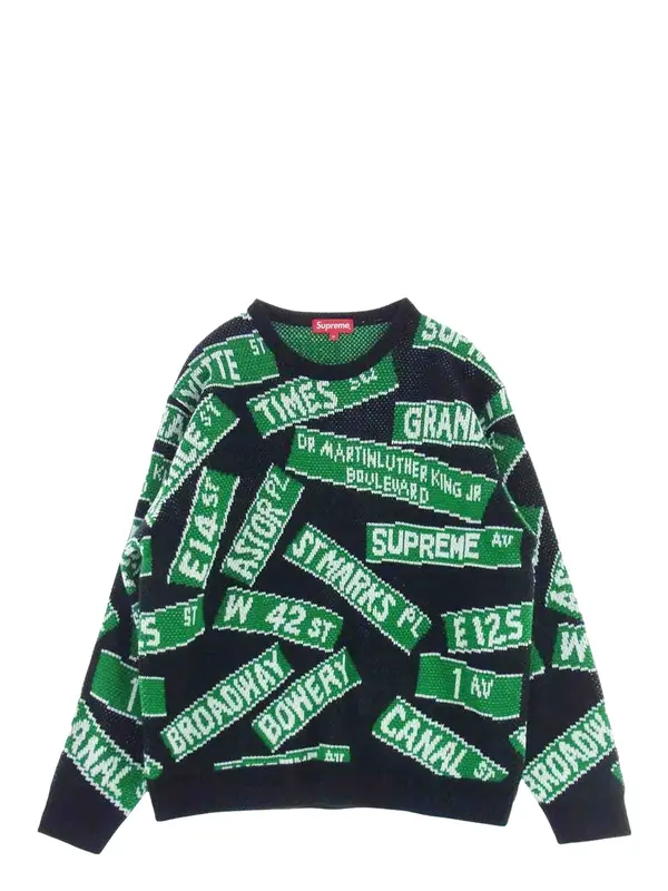 Supreme Street Signs Sweater - Black