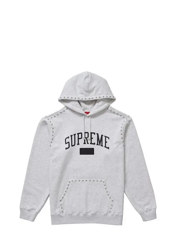 Supreme Studded Hooded Sweatshirt - Ash Grey
