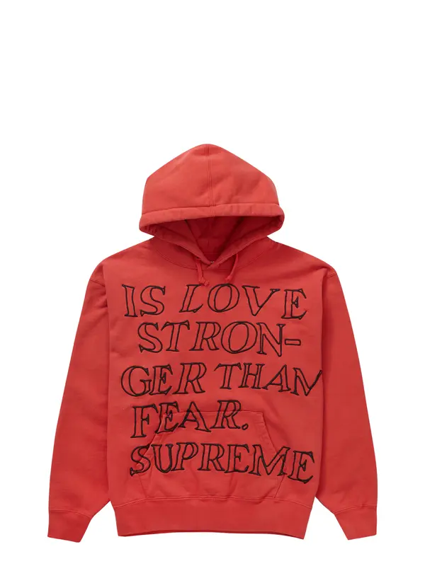 Supreme Stronger Than Fear Hooded Sweatshirt - Burnt Red