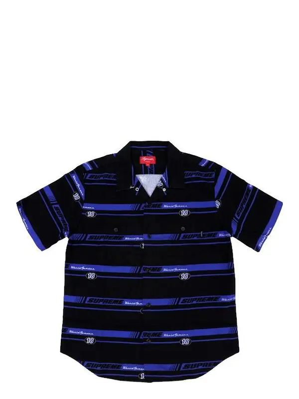 Supreme Striped Racing Work Shirt - Black
