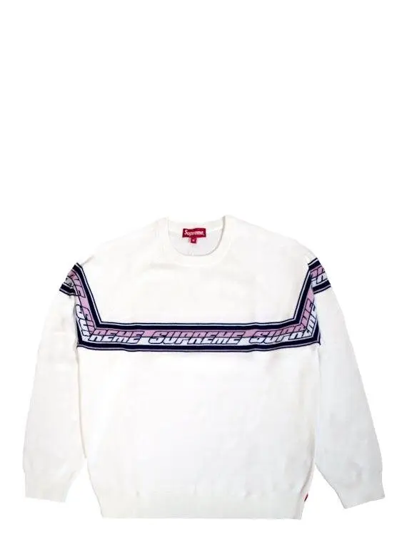 Supreme Striped Raglan Sweater - White