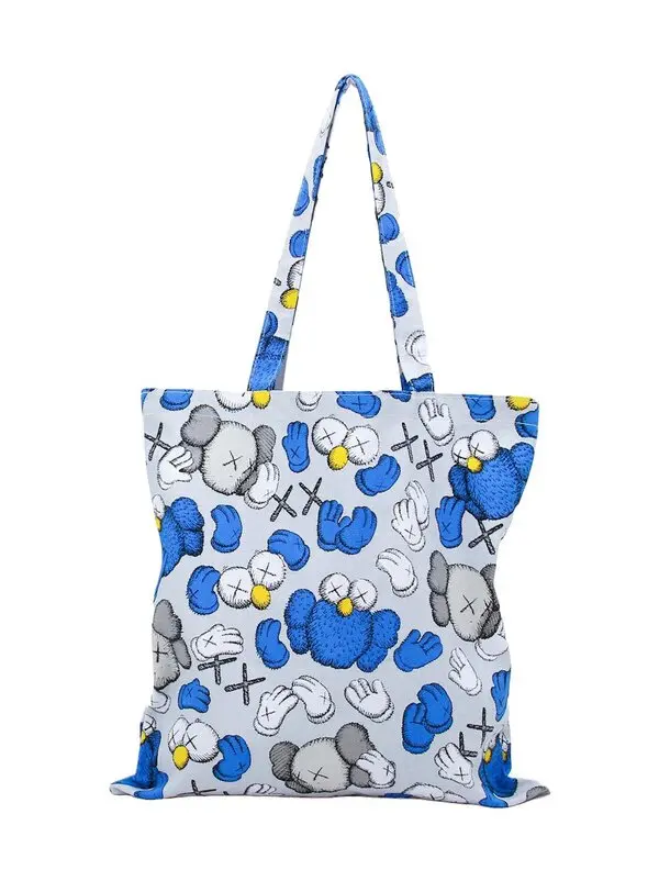 KAWS Seeing/watching Pattern Tote Bag - Grey
