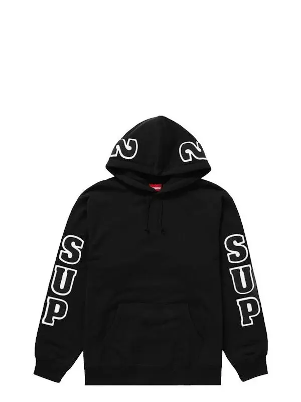 Supreme Team Chenille Hooded Sweatshirt - Black