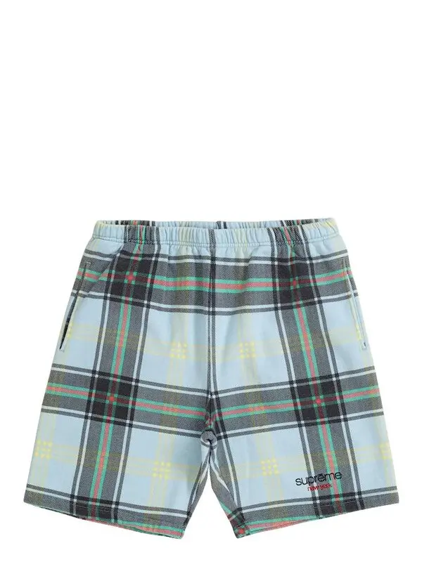 Supreme Plaid Sweatshort - Light Blue