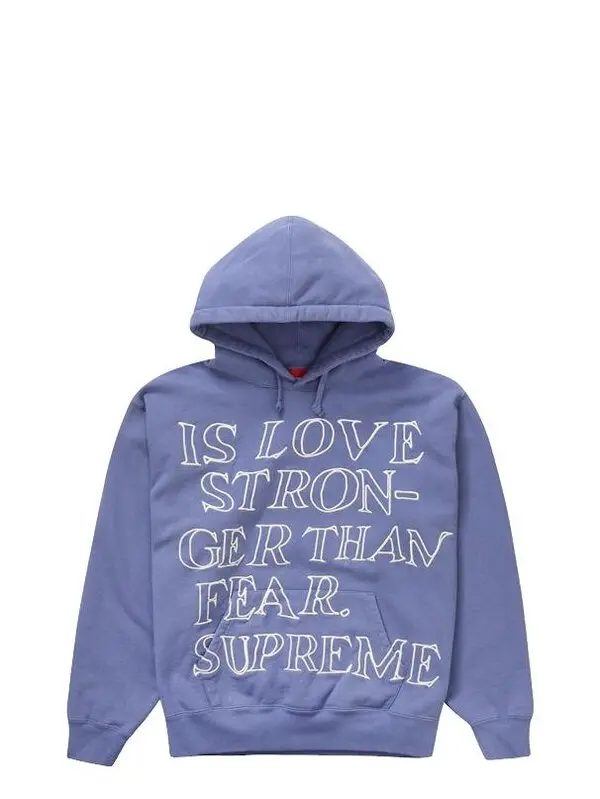 Supreme Stronger Than Fear Hooded Sweatshirt - Light Purple