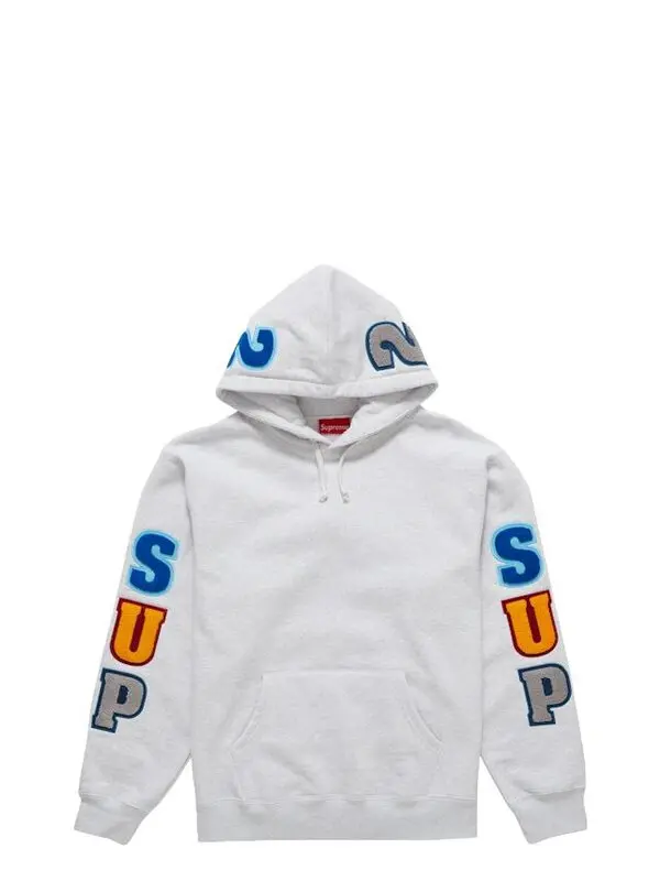 Supreme Team Chenille Hooded Sweatshirt - Ash Grey