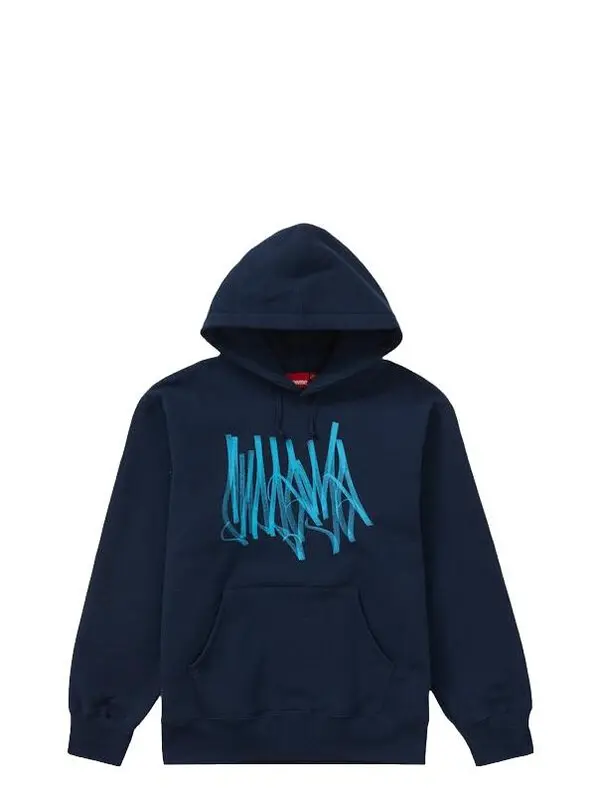 Supreme Tag Hooded Sweatshirt - Navy Blue