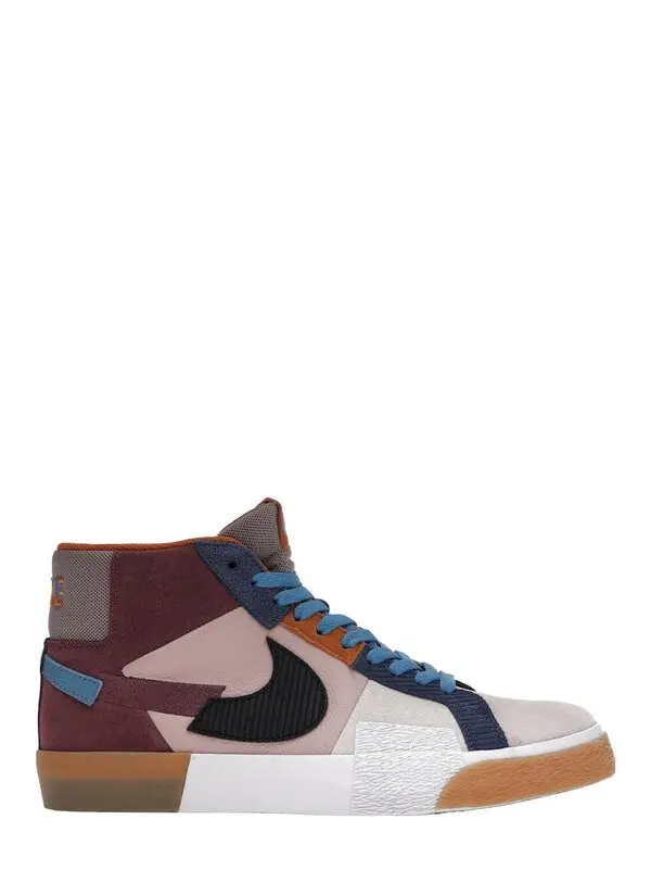 Nike Blazer Mid Mosaic Sneakers - Brown/navy Blue/beige