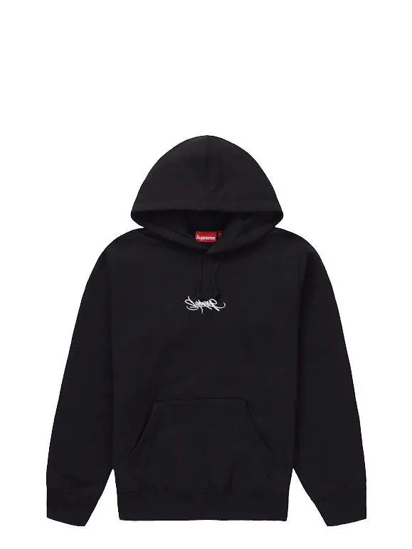 Supreme Tag Logo Hooded Sweatshirt - Black