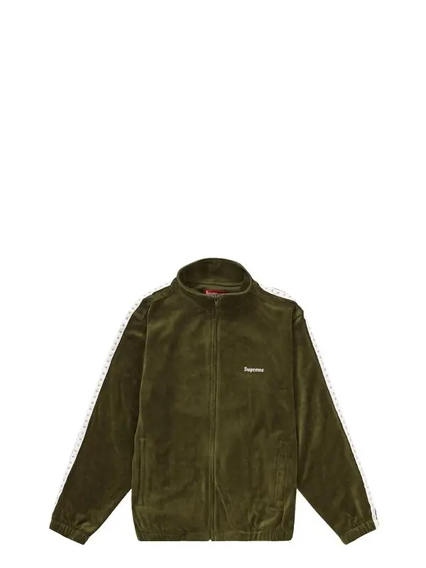Supreme Studded Velour Track Jacket - Olive