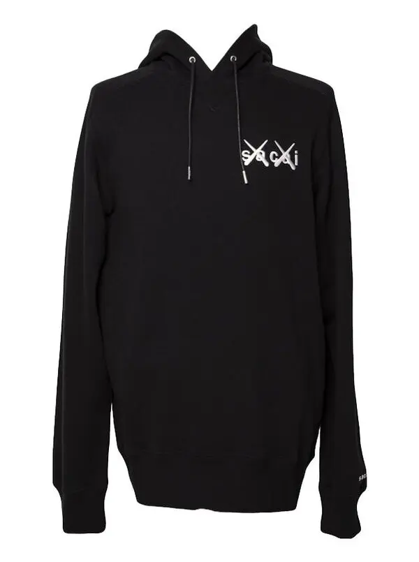 KAWS X Sacai Embroidery Hoodie - Black