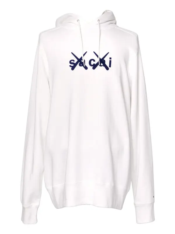 KAWS X Sacai Flock Print Sweatshirt - White