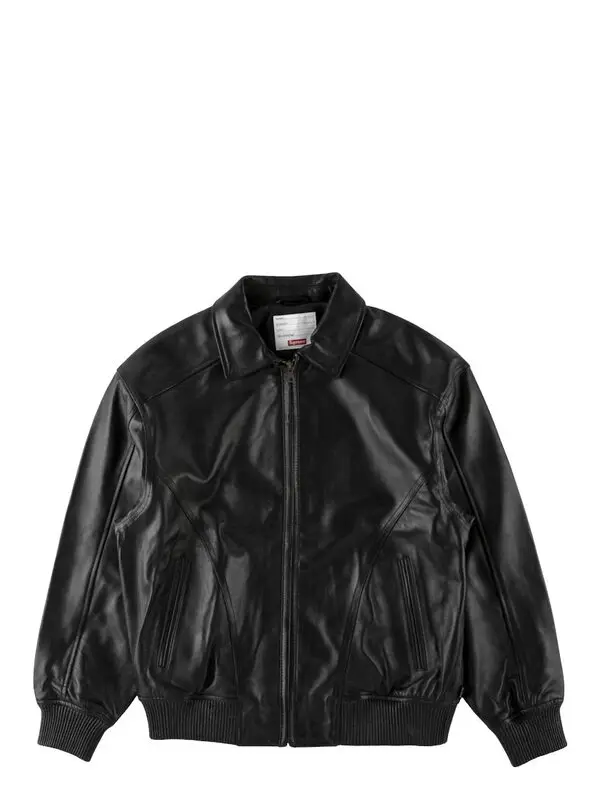 Supreme Studded Arc Logo Leather Jacket - Black