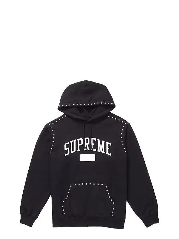 Supreme Studded Hooded Sweatshirt - Black