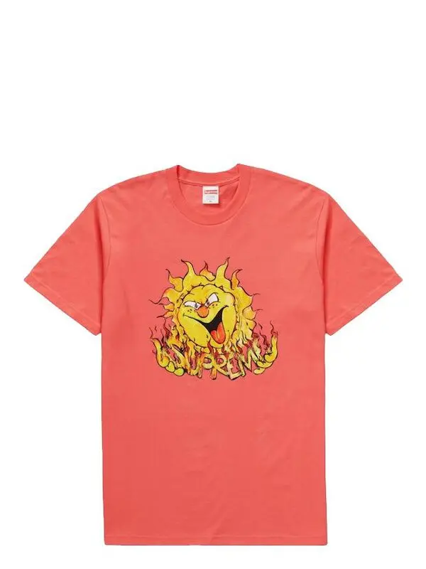 Supreme Sun Tee Shirt - Bright Coral