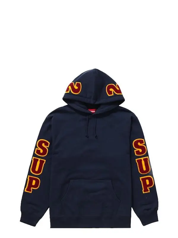 Supreme Team Chenille Hooded Sweatshirt - Navy Blue