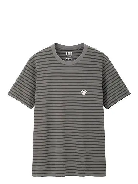 KAWS X Uniqlo Bff Striped Tee Shirt - Dark Grey