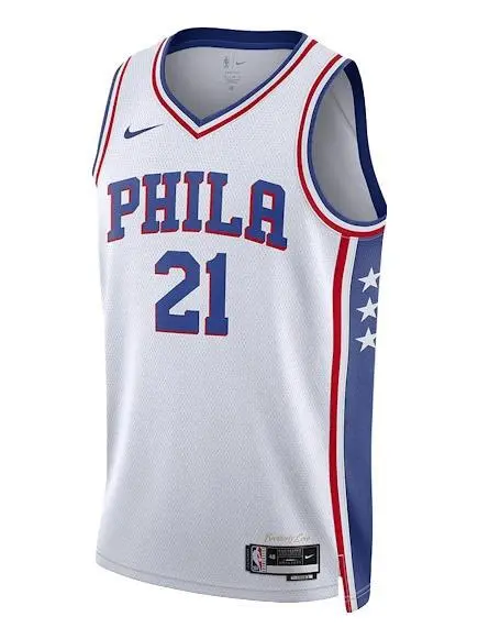 Nike Nba Philadelphia 76ers Association Edition Jersey - Cloud White/royal Blue/university Red