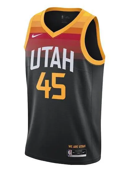 Nike Nba Utah Jazz City Edition Donovan Mitchell 45 Swingman Jersey - Black/sundial