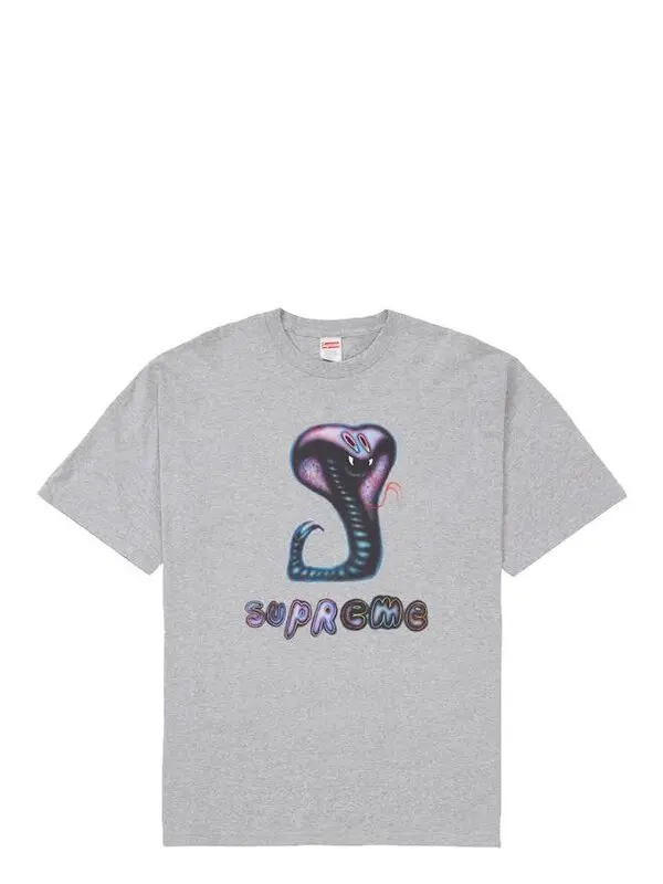 Supreme Snake Tee Shirt - Heather Grey