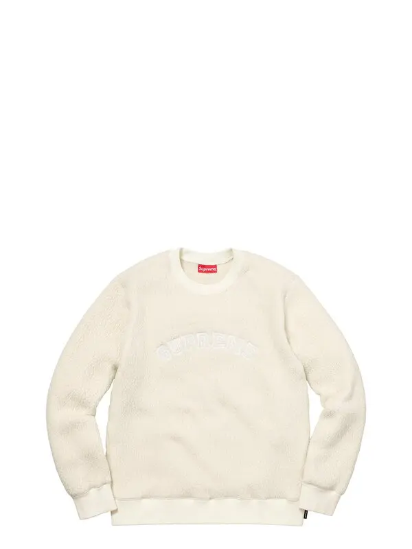 Supreme Polartec Deep Pile Crewneck Sweatshirt - Natural