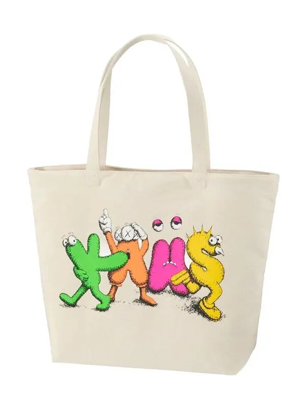 KAWS X Uniqlo Logo Tote - Beige
