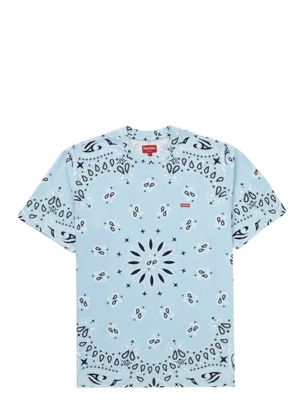 Supreme Small Box Tee Shirt - Light Blue Bandana
