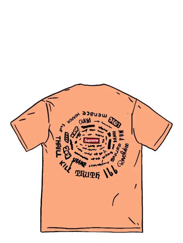 Supreme Spiral Tee Shirt - Peach