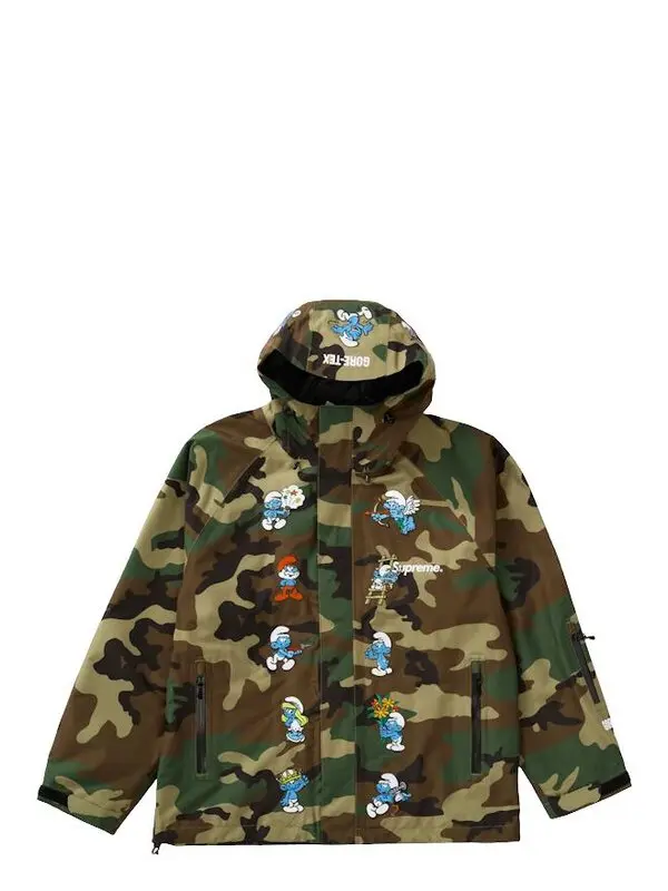 Supreme Smurfs Goretex Shell Jacket - Woodland Camo