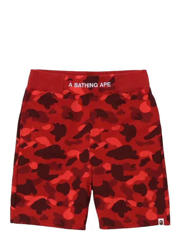BAPE Camo Sweat Shorts - Red