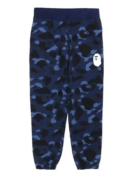 A BATHING APE Camo Wide Fit Sweat Pants - Navy Blue
