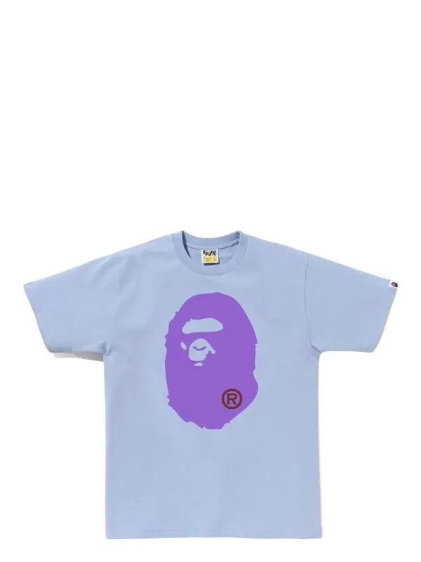 A BATHING APE Colors Big Ape Head Tee Shirt - Sax
