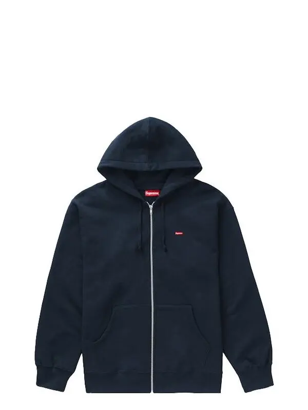 Supreme Zip Up Hooded Sweatshirt - Navy Blue