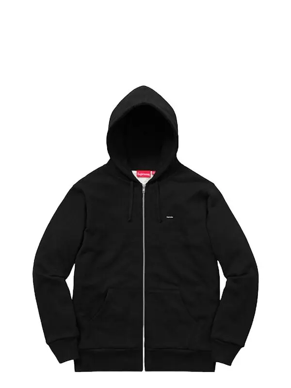 Supreme Small Box Thermal Zip Up Hoodie - Black