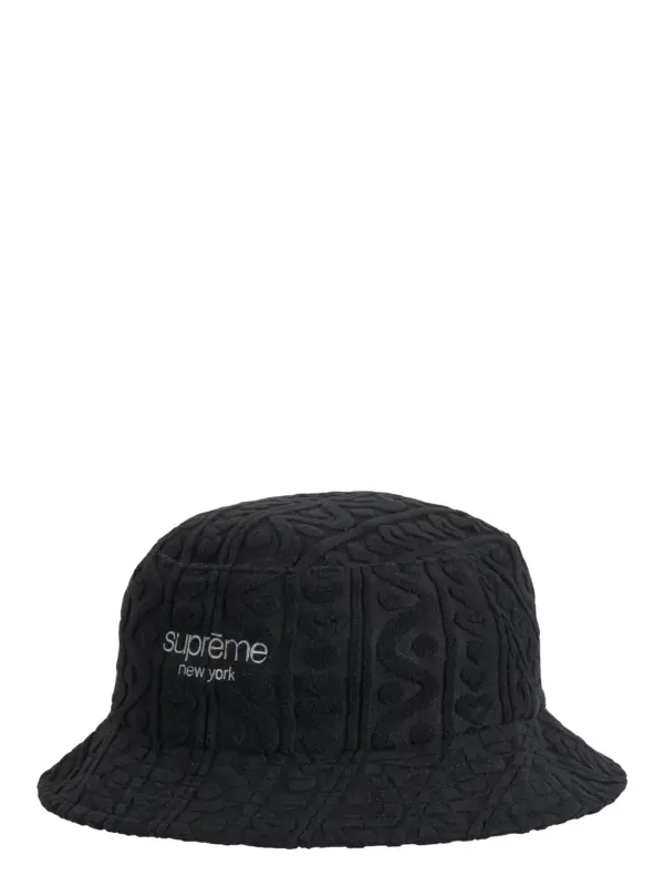 Supreme Patterned Terry Crusher Hat - Black