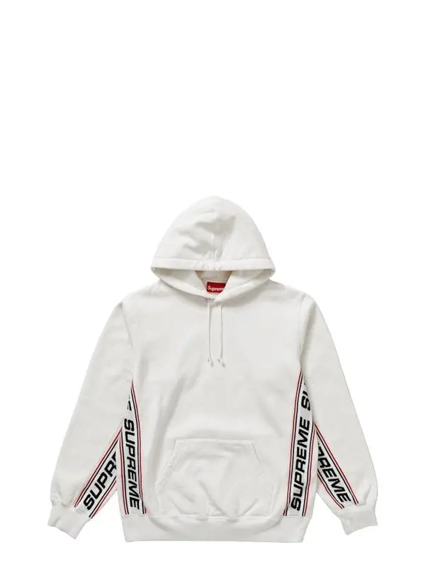 Supreme Text Rib Hooded Sweatshirt - White