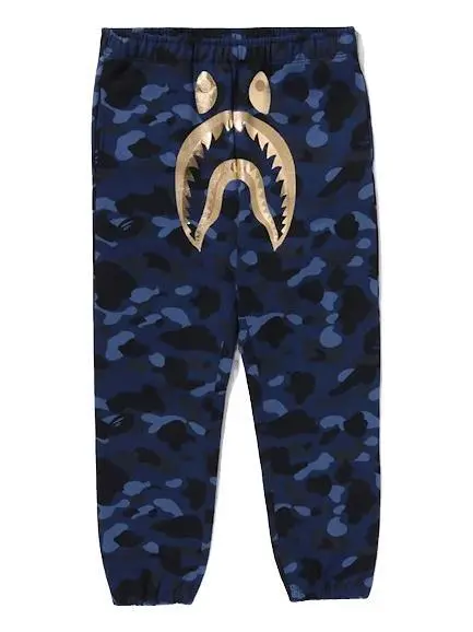 A BATHING APE Camo Shark Sweatpant - Navy Blue