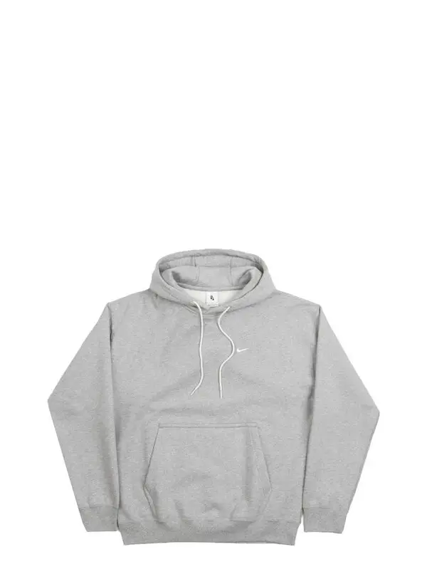 Nike Nrg Solo Swoosh Premium Essential Fleece Hoodie - Grey Heather/white