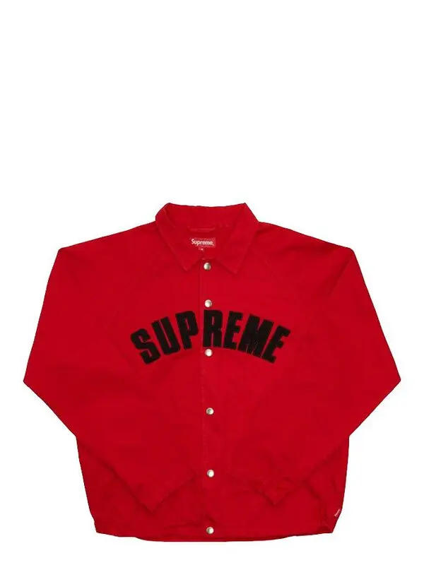 Supreme Snap Front Twill Jacket - Red