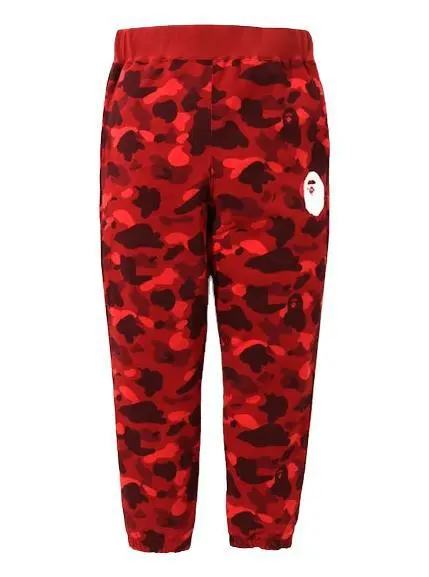 A BATHING APE Camo Sweat Pants - Red