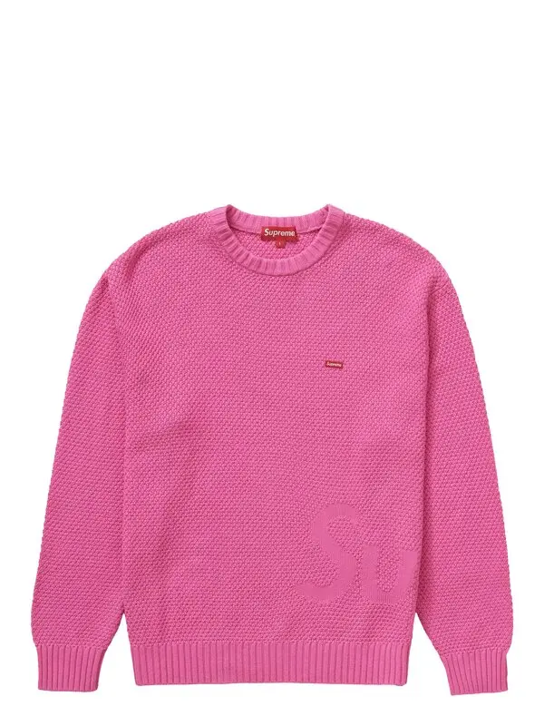 Supreme Textured Small Box Sweater - Pink