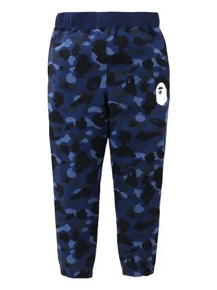 A BATHING APE Camo Sweat Pants - Navy Blue