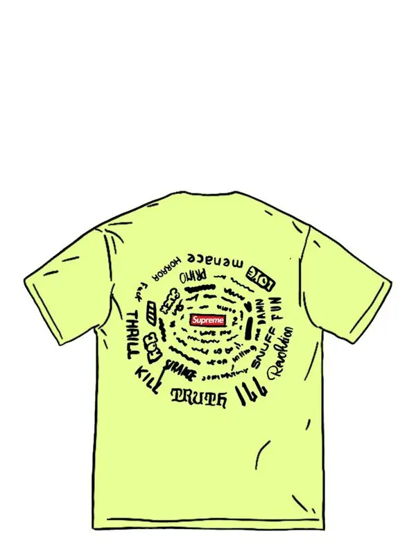 Supreme Spiral Tee Shirt - Bright Yellow