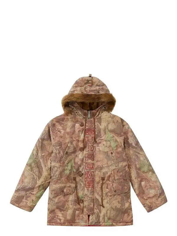 Supreme Spellout N3b Parka Jacket - Advantage Timber Camo