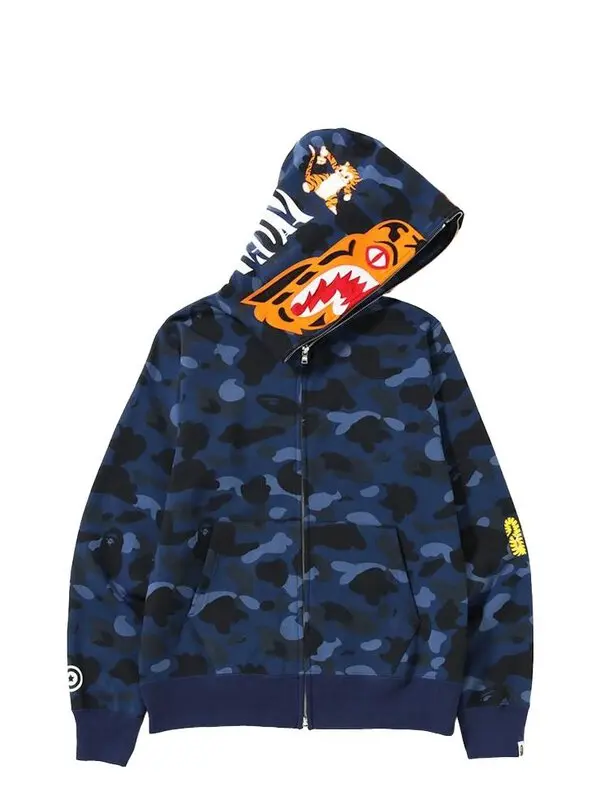 BAPE Camo Tiger Full-zip Hoodie - Blue