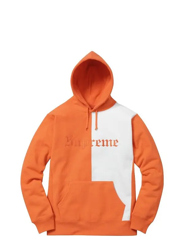 Supreme Split Old English Hooded Sweatshirt - Bright Orange
