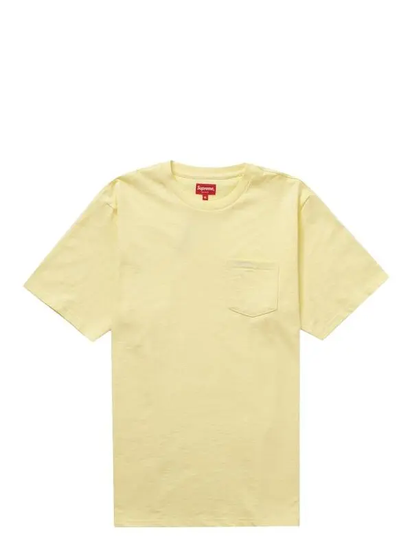 Supreme Short Sleeve Pocket Tee Shirt - Pale Yellow