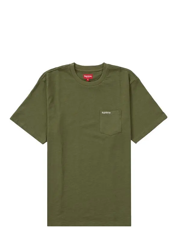 Supreme Short Sleeve Pocket Tee Shirt - Olive