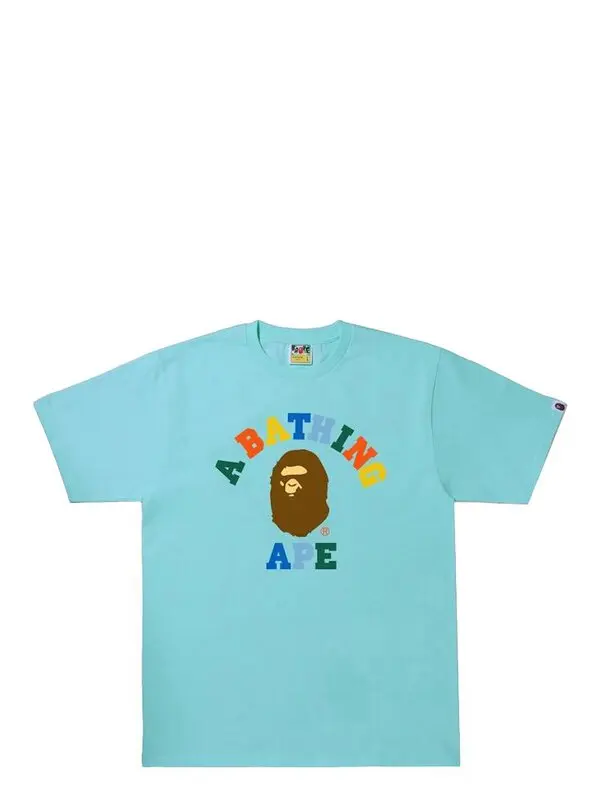 A BATHING APE Colors College Tee Shirt - Sax